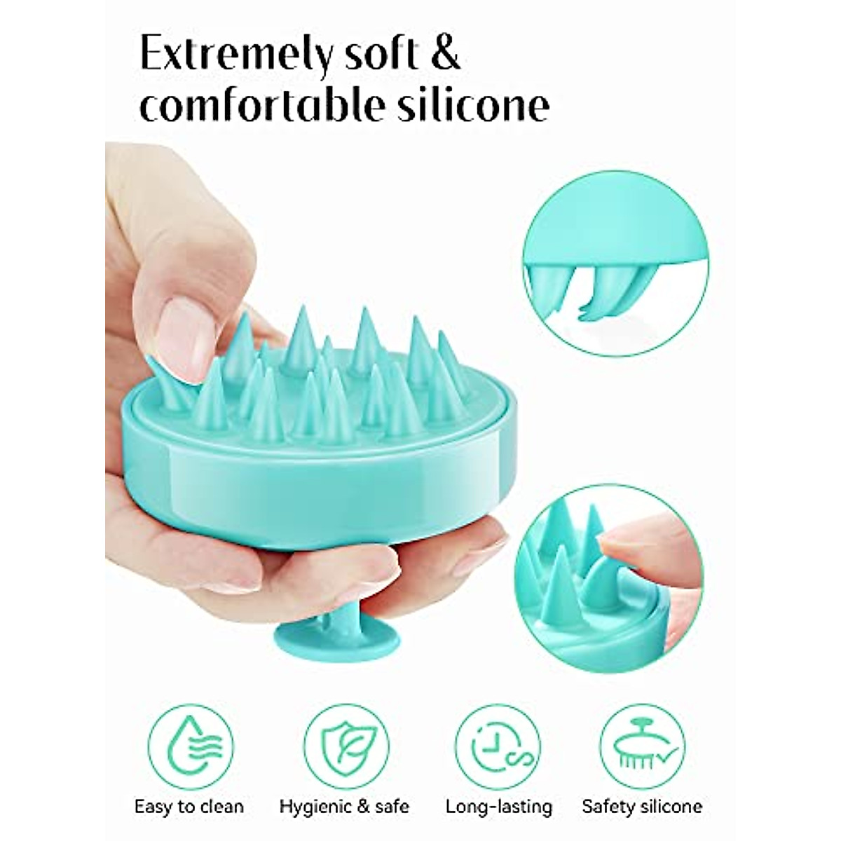 HEETA Hair Shampoo Brush, Scalp Care Hair Brush with Soft Silicone Scalp Massager (Green)