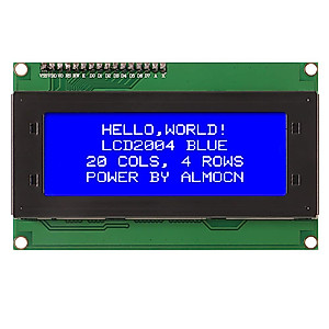 ALMOCN IIC I2C TWI Serial 2004 20x4 LCD Display Module with I2C Interface Adapter Blue Backlight for Arduino R3 MEGA2560(Blue)