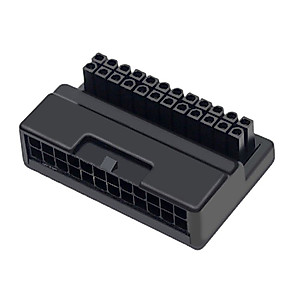 chenyang ATX 24Pin Male to Female 90 Degree Angled Mainboard PSU Power Supply Header Direction Gender Changer Connector Adapter Overmold Type