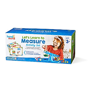 hand2mind Let's Learn to Measure Activity Set, Kids Measuring Cups, Bucket Balance, MathLink Cubes and Activity Cards Set, Teacher Supplies, Classroom Supplies, Preschool Learning, Toddler Learning