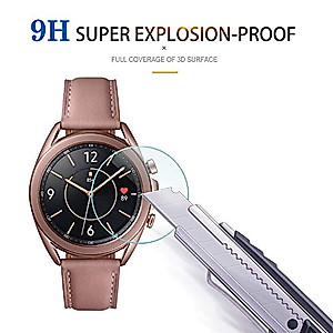 Suoman 4-Pack for Samsung Galaxy Watch 3 41mm Screen Protector Tempered Glass for Galaxy Watch 3 41mm [2.5D 9H Hardness] [Anti-Scratch] [Perfectly Fit]