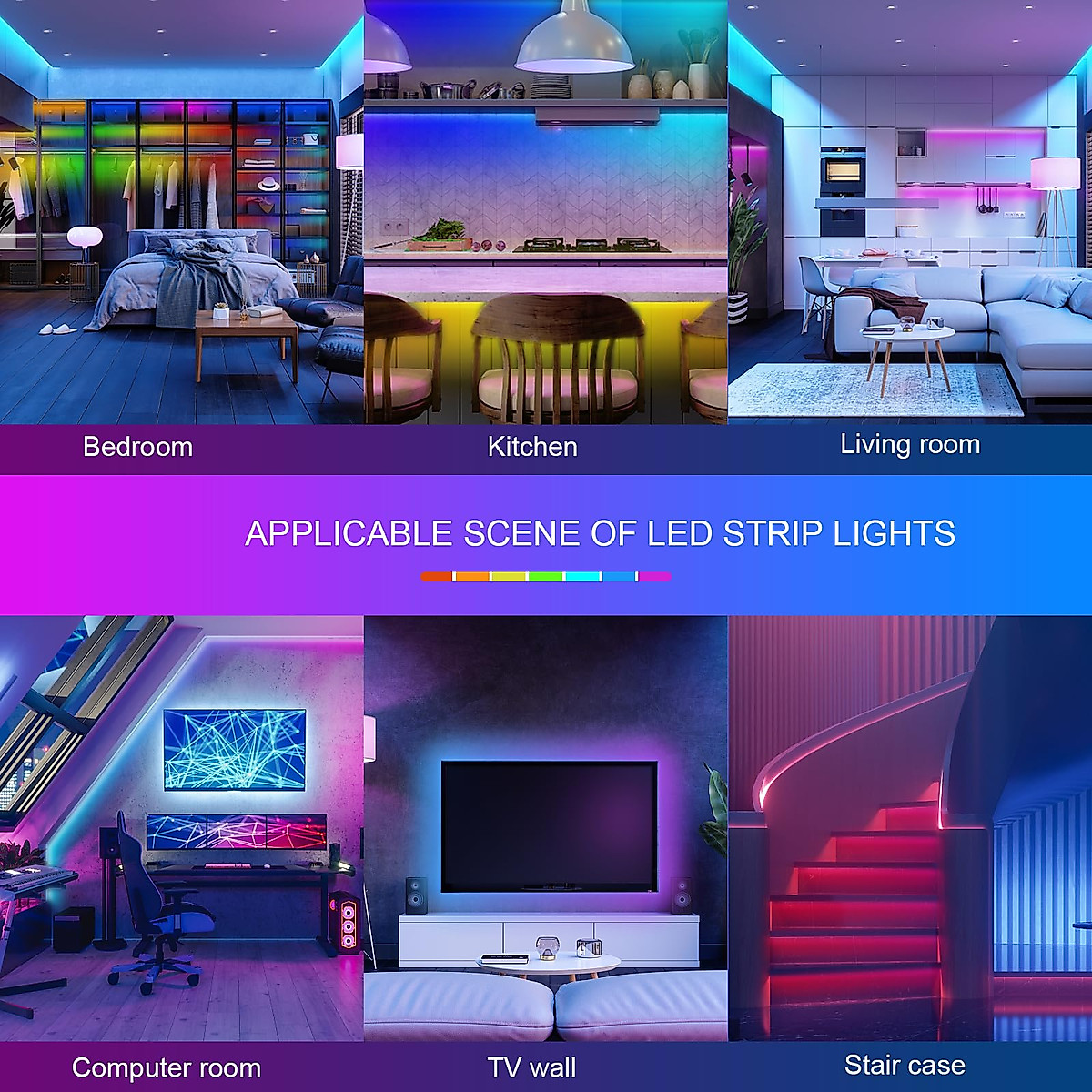 HBOWMDJIA 100ft Led Lights for Bedroom, Led Strip Lights Music Sync Corlor Changing, Led Light Strip with Remote & App Control RGB Strip, Led Lights for Room Dorm Home Classroom Ceiling Decor