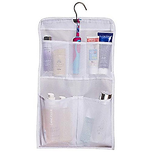 MISSLO Shower Caddy Organizer 5 Pockets + Mesh Hanging Shower Caddy with Rotatable Hanger (Black)