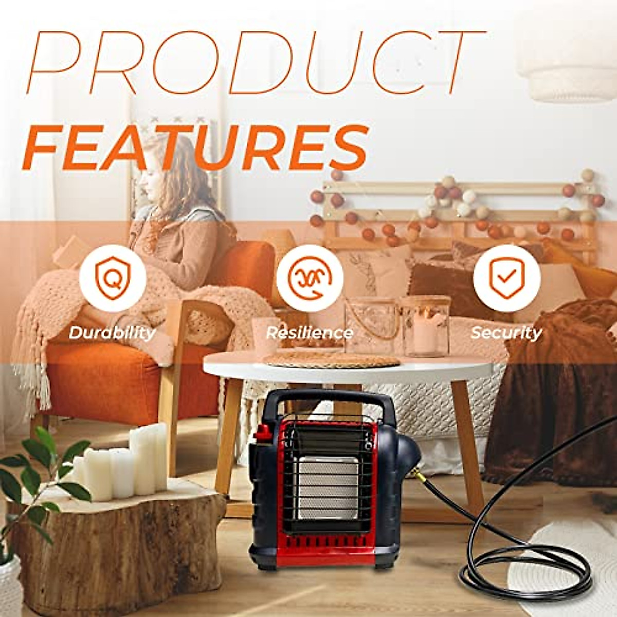 F273704 10 Ft Propane Hose Assembly Compatible with Mr. Heater Big Buddy Indoor/Outdoor Heater MH9B MH18B