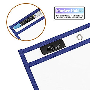 Dry Erase Sleeves – Multicolor Dry Erase Pockets – Reusable Classroom Sheet Protectors – Dry Erase Sheet Protectors with Oversize Pockets – Pack of 12 Heavy Duty Page Protectors