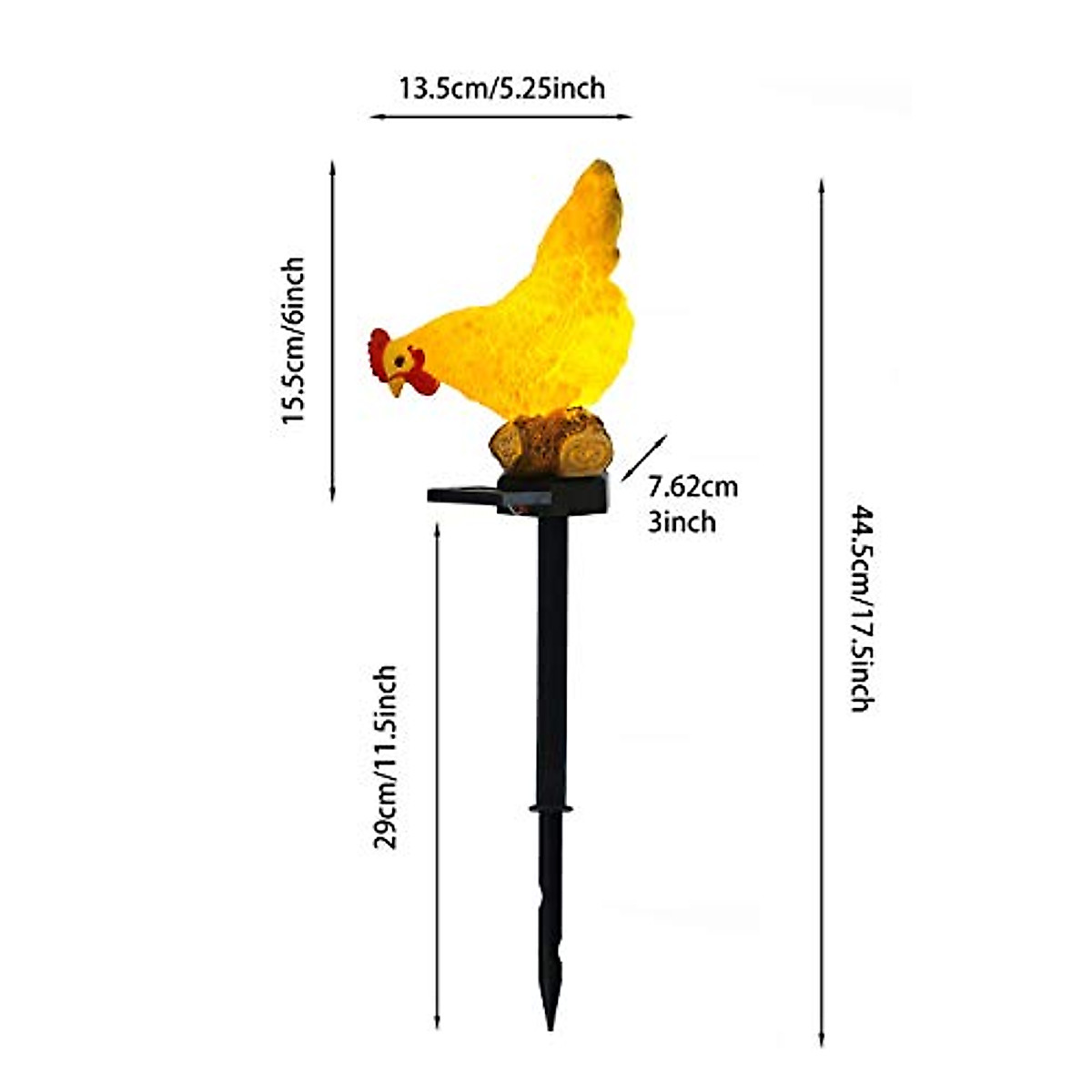 CHUANGFENG Solar Chicken Lights Chicken Statue Decorative Outdoor Chicken Solar Light Garden Decor for Outdoor Patio Yard Art Decoration