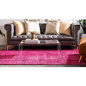 Rugs.com Fleur Collection Rug – 4' x 6' Red Medium-Pile Rug Perfect for Entryways, Kitchens, Breakfast Nooks, Accent Pieces