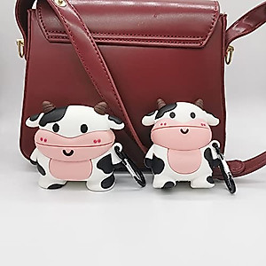 PAWQIM Compatible with AirPods Pro Case Cover, Kids Girls Boys Women Funny Fashion 3D Cartoon Cute Kawaii Animal Design Cow Silicone Protective Cover for Airpods Pro Case (2019 Release)
