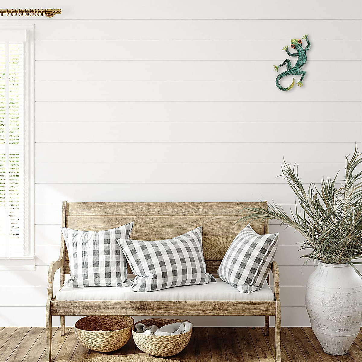 YARNOW Gecko Wall Decoration Garden Lizard Wall Art Metal Outdoor Wall Decor Gecko Sculpture for Home Office Garden Wall Decoration