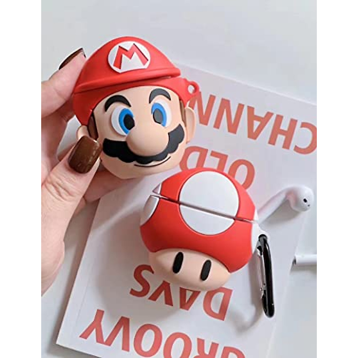 Cartoon Case Compatible with Apple AirPods Pro Anime, Fun Cute Kawaii Protective Case Anti-Fall Headphone Case for Airpod Pro Case Cover (AirPods Pro, Mushroom)