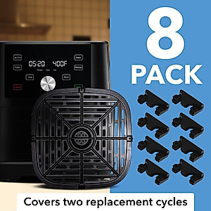 Impresa - Silicone Air Fryer Rubber Bumpers - 8 Pack - Protective Feet for Vortex, Cosori, and Other Compatible Brands - Prevents Tray and Basket Damage - Replacement Parts