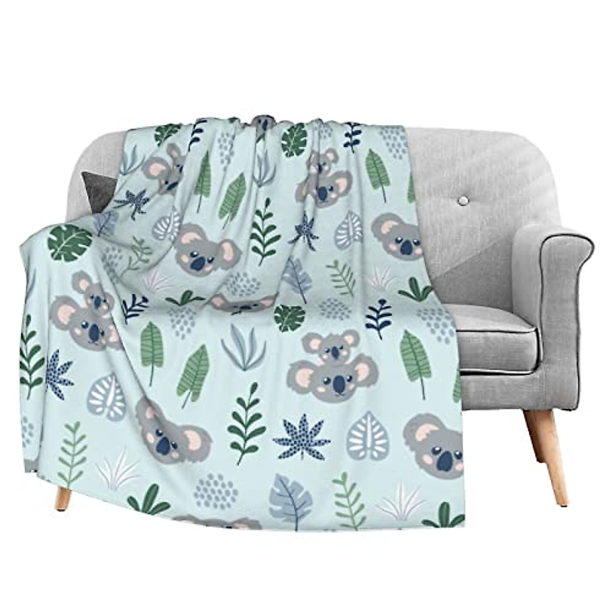 Delerain Cute Koalas Soft Throw Blanket 40"x50" Lightweight Flannel Fleece Blanket for Couch Bed Sofa Travelling Camping for Kids Adults