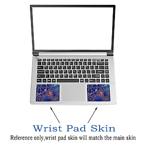 Laptop Skin Sticker Decal,12" 13" 13.3" 14" 15" 15.4" 15.6 inch Laptop Vinyl Skin Sticker Cover Art Protector Notebook PC (2 Wrist Pad Skins Included), Decorative Waterproof Removable, Blue Mandala