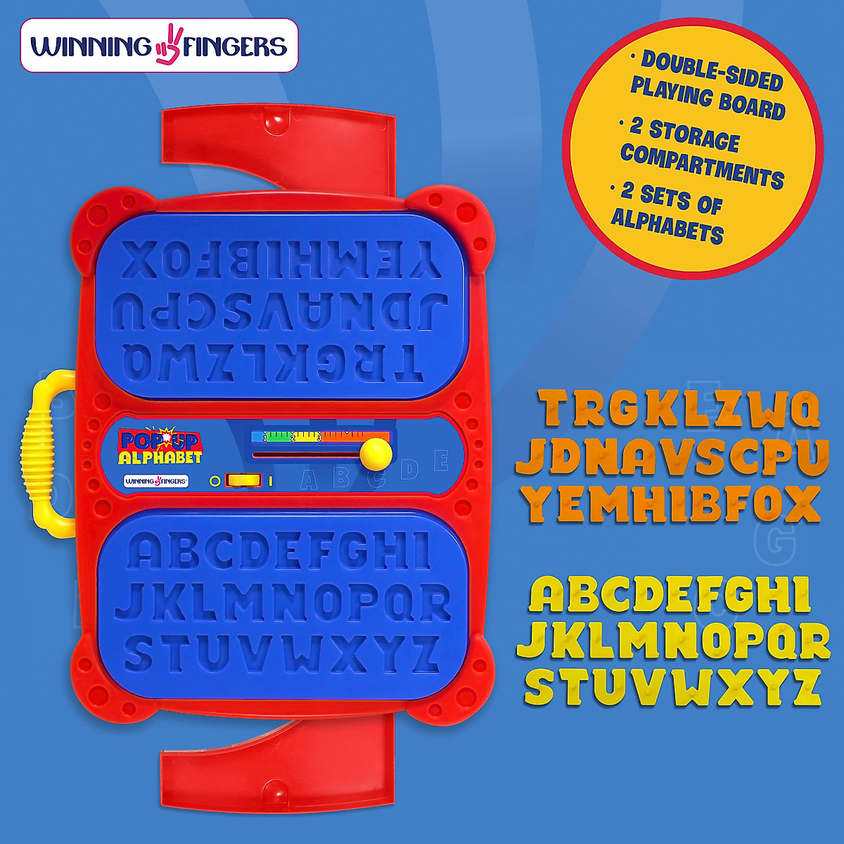 Winning Fingers Pop Up Board Game 2-Player | Preschool Game with Alphabet Puzzle Pieces | Educational Learning Toy for Toddler and Kids Ages 3+