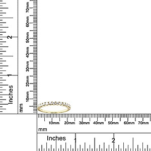 SAVEARTH DIAMONDS 1/3 ct. t.w Round Lab Created Moissanite Diamond Half Eternity Wedding Band Ring In 14k Yellow Gold Over Sterling Silver (0.33 Cttw), Gift For Her