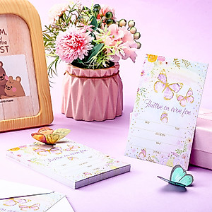 36 Pack Butterfly Baby Shower Invitations with Envelopes Flutter On Over For Butterfly Invitations Personalized Butterfly Birthday Invitations for Girls Baby Shower Birthday Party (Butterfly Style)