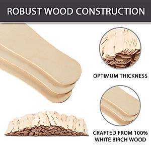 200 pcs Jumbo Wooden Craft Sticks Pack - Bulk Popsicle Sticks for Arts & Crafts Projects, Holiday Ornament Crafting, Ice Cream, Waxing
