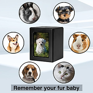 PCS Pet Urns for Dogs Ashes, Dog Photo Urn, Pet Cremation Box, Urns for Dog Ashes, Dog Ashes Urn Black-Small