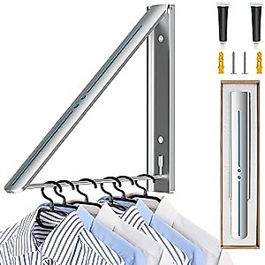 Vaselin Invisible Clothes Drying Rack, Retractable Clothes Drying Rack, Wall Mounted Clothes Drying Rack, for Laundry Room Space 13.7 x 1.85x 0.51inches