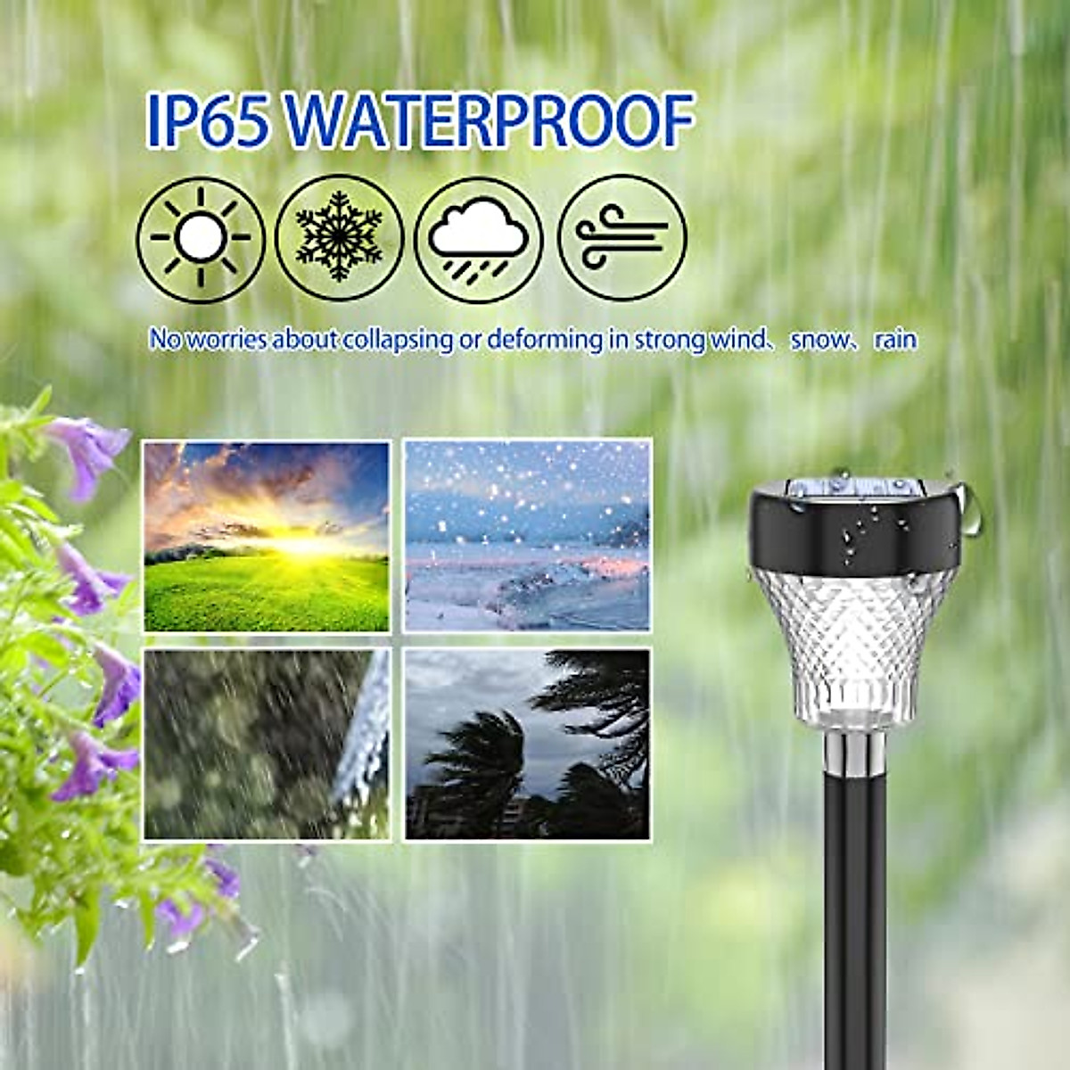 Yyoulli Solar Pathway Lights Outdoor Waterproof Solar Landscape Path Lights Color Changing Solar Garden Lights for Walkway Yard Backyard Patio (2 Pack)