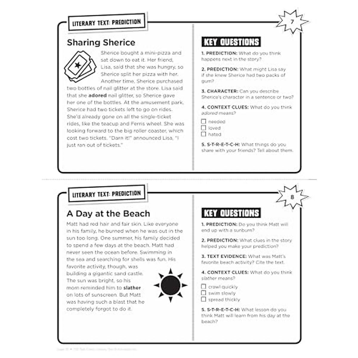 100 Task Cards: Literary Text: Reproducible Mini-Passages With Key Questions to Boost Reading Comprehension Skills