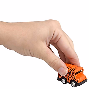 ArtCreativity Pullback Mini Zoo Buses for Kids, Set of 3, Assorted Animal Design Bus with Pullback Mechanism, Durable Plastic Material, Safari Party Decorations, Great Birthday Gift for Boys & Girls