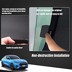 Blazeray for Ford Mustang 2021 2022 2023 Mach E Sunshade, Mach-E Accessories,Foldable Glass Roof Sunshade with Sunroof Reflective Covers,Blocks 99% UV Rays and Keep Cool(Black)