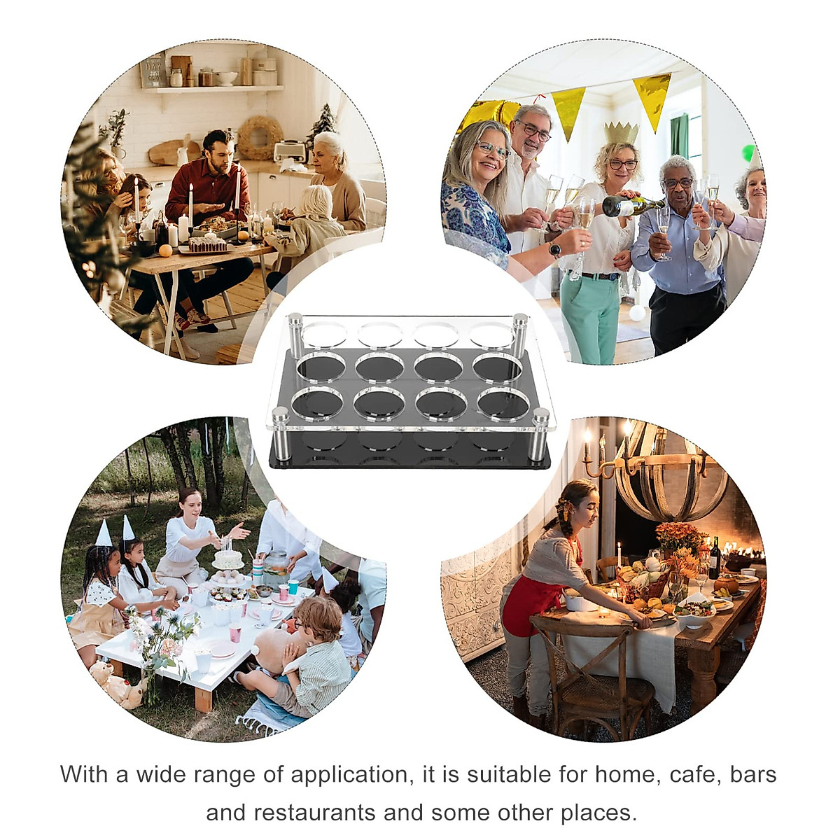 PATKAW Shot Glass Holder Acrylic Shot Glass Server Acrylic Cup Holder Shot Glass Serving Trays Shot Glass Base for Tequila Whiskey Cocktail Party Club Home Bar Drinking