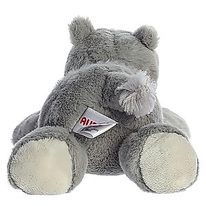 Aurora® Adorable Mini Flopsie™ Rhino Stuffed Animal - Playful Ease - Timeless Companions - Gray 8 Inches