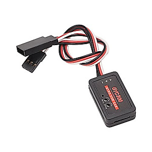 Kuuleyn Mini RC Gyroscope Set, RC Gyro Stabilizer, Cooling Min Gyroscope, GYC300 Mini Gyroscope for RC Car Boat Black Plastic One Pass Gain Sensitivity Adjustment RC Car Gyroscope Module