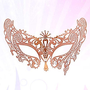 Toyvian Masquerade Mask Metal Lace Mask with diamond for Dance Party for Girls Women Party Supplies