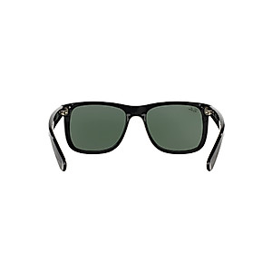 Ray-Ban RB4165 Justin Sunglasses + Vision Group Accessories Bundle (Black/Dark Green (601/71),55), unisex-adult