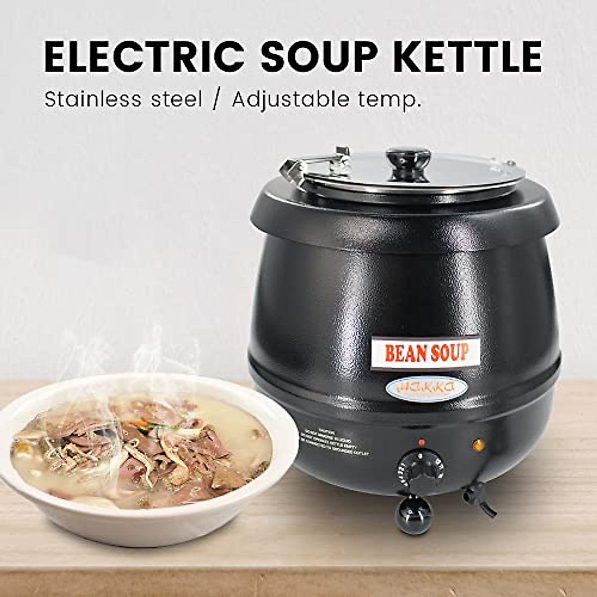 Hakka 11 Qt Countertop Food Kettle Warmer and Soup Kettle Warmer-120V,600W