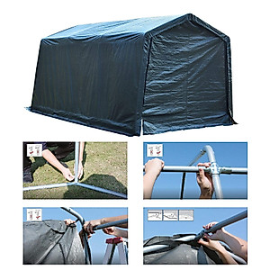 Bestmart INC 10x15ft Heavy Duty Grey Carport Portable Garage Storage Shed Canopy