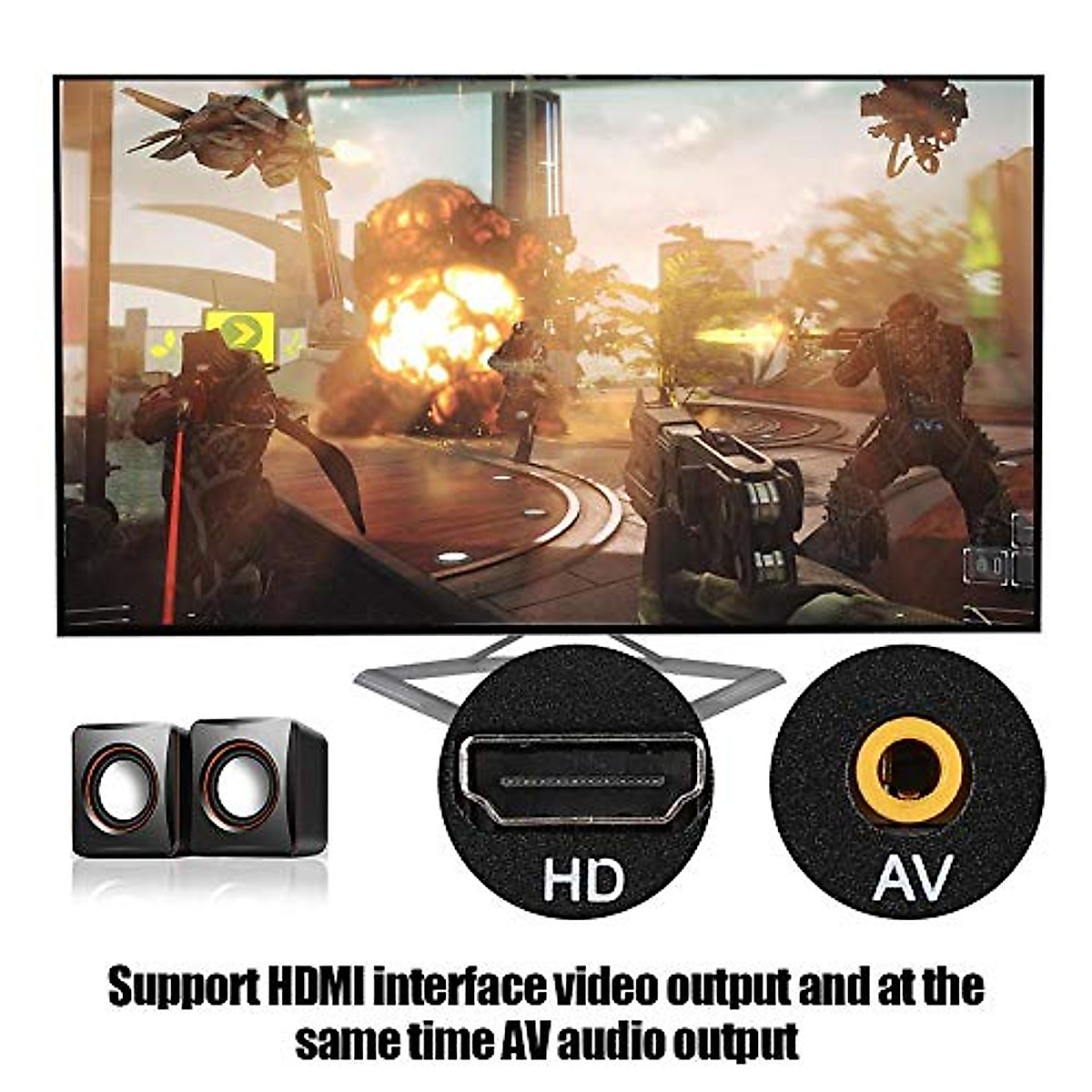 HDMI Media Player,4K 1080P Full HD Digital Media Player Support HDMI/AV Output,Play Video and Photos with USB Drive/SD Cards/External Devices For Android(US Plug)