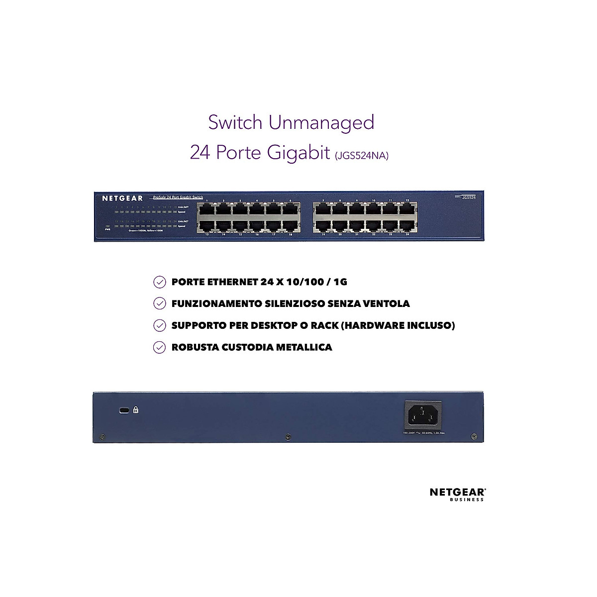 Netgear JGS524 ProSafe 24 Port Gigabit Ethernet Desktop Switch