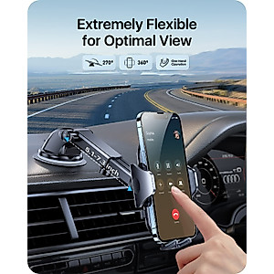 andobil Cell Phone Holder for Car [Powerful Suction][Bumps Friendly] Universal 3in1 Phone Mount for Car Dashboard Windshield Air Vent Compatible with iPhone 14/13/12, Samsung S22 All Phones