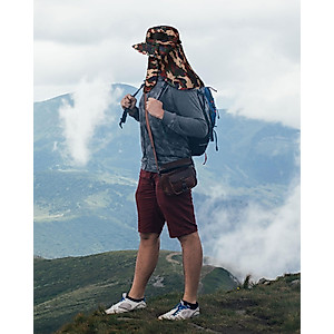 9 Pcs Summer Fishing Hat Women Men Sun Hats with UV Protection Wide Brim Outdoor Hat with Face Cover and Neck Flap Rollable Fishing Cap with Removable Face Flap for Gardening Hiking Beach, 7 Colors