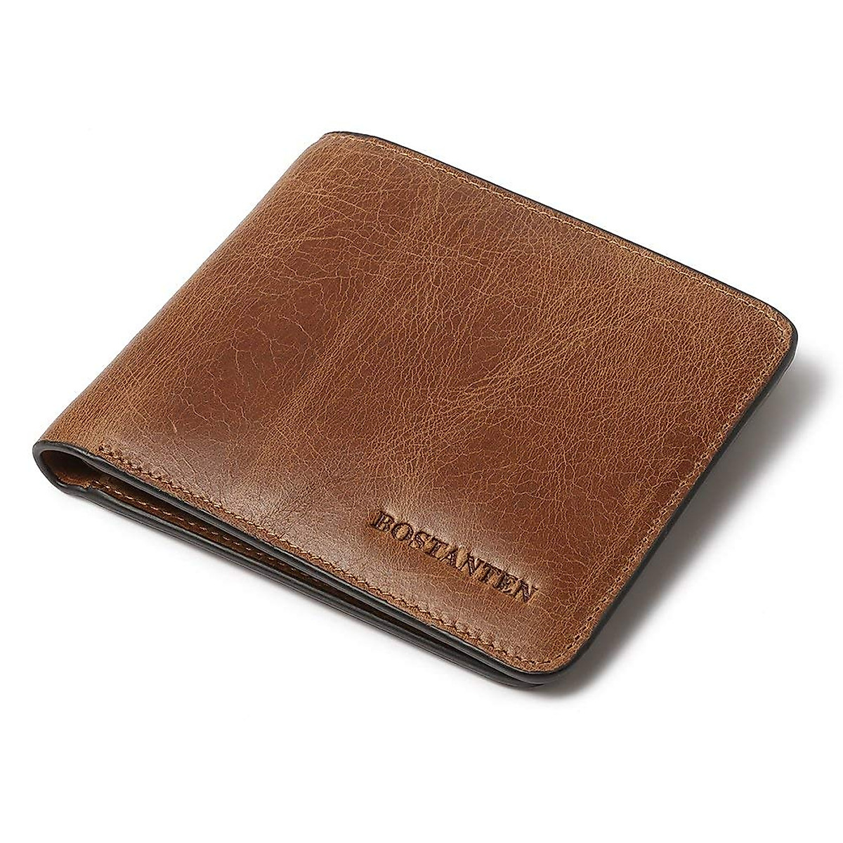 BOSTANTEN Genuine Leather Wallets for Men ＆ Leather Backpack for Men 15.6 inch Laptop Backpack Shoulder Bag