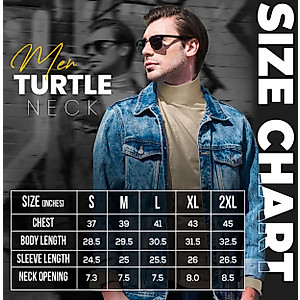 Utopia Wear Men's Turtleneck Slim Fit Lightweight Pullover Top, X-Large, Beige