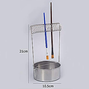 Adtop Portable Brush Washer Stainless Steel Paint Brush Basin with Brush Organizer for Art Brushes Cleaning and Drying