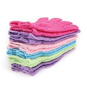 12 Pcs Exfoliating Shower Bath Gloves for Shower,Spa,Massage and Body Scrubs,Dead Skin Cell Remover Solft and Suitable for Men,Women and Children