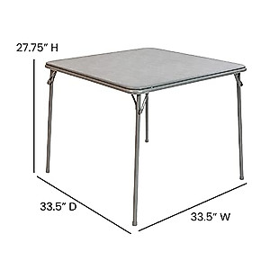 Flash Furniture Folding Card Table - Gray Foldable Card Table Square - Portable Table with Collapsible Legs