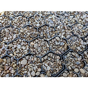Vodaland Permeable Pavers - HexPave Grass & Gravel Permeable Paver System - 100% Recycled PPE Plastic Pavers, Handles 27,000 lbs, 1" Depth, 65 s.f / 22 Units