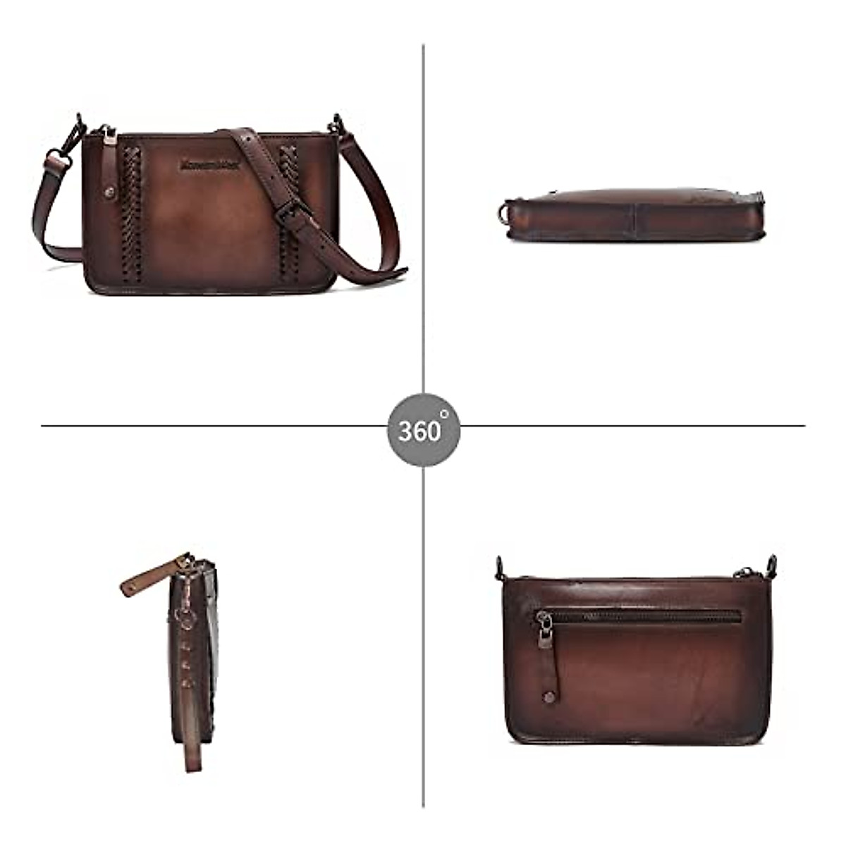 Montana West Crossbody Bags for Women Genuine Leather Cell Phone Purse Wallet Shoulder Bag Travel Purse MWG01-9063CF