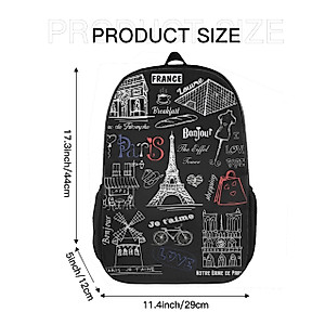 Cute Cartoon Backpack, 17 Inch Bookbag Lightweight Casual Daypack with Adjustable Shoulder Straps StyleA