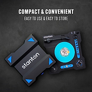 Stanton STX - Portable Scratch DJ Turntable with Innofader Nano Crossfader, Bluetooth, Pitch Slider, USB Recording, Speaker, 2 Rechargeable Batteries