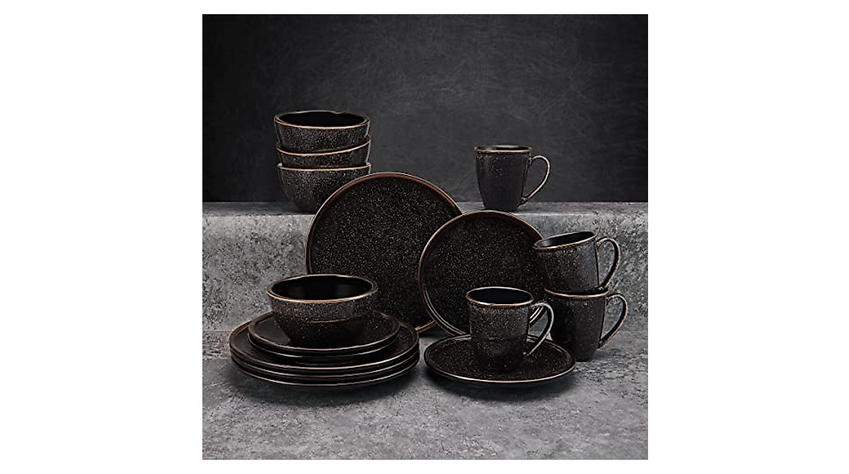 Mikasa Barrett Black Dinnerware Set - 16 Pieces for 4