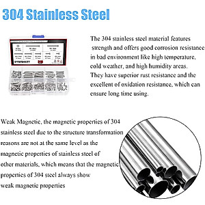 DYWISHKEY 310 Pieces M2 x 4mm/6mm/8mm/10mm/12mm/16mm/20mm, Stainless Steel 304 Hex Button Head Cap Bolts Screws Nuts Kit with Hex Wrench