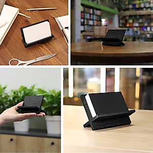 TOROS store Business Card Holder for Desk - Black Wood Small Cards Holders, Professional Desktop Business Card Stand Display, Wooden Name Card Holder, Modern Design Office Business Cards Holder